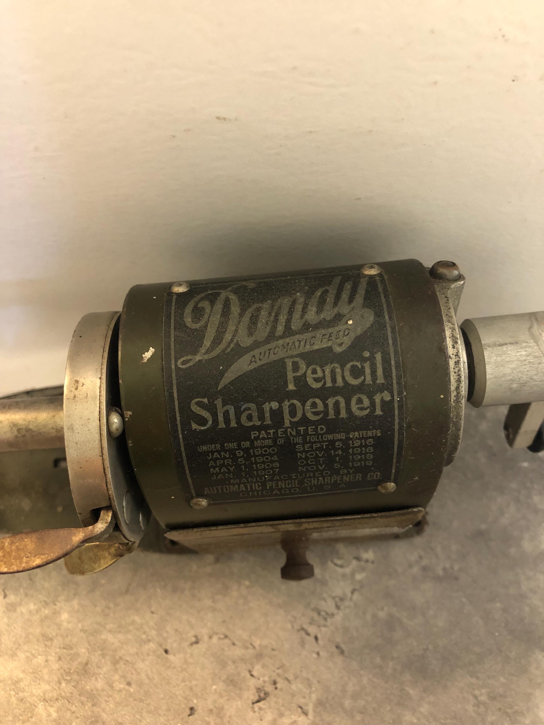 Vintage 1920’s Dandy Pencil Sharpener Chicago USA | Antique Industrial ...