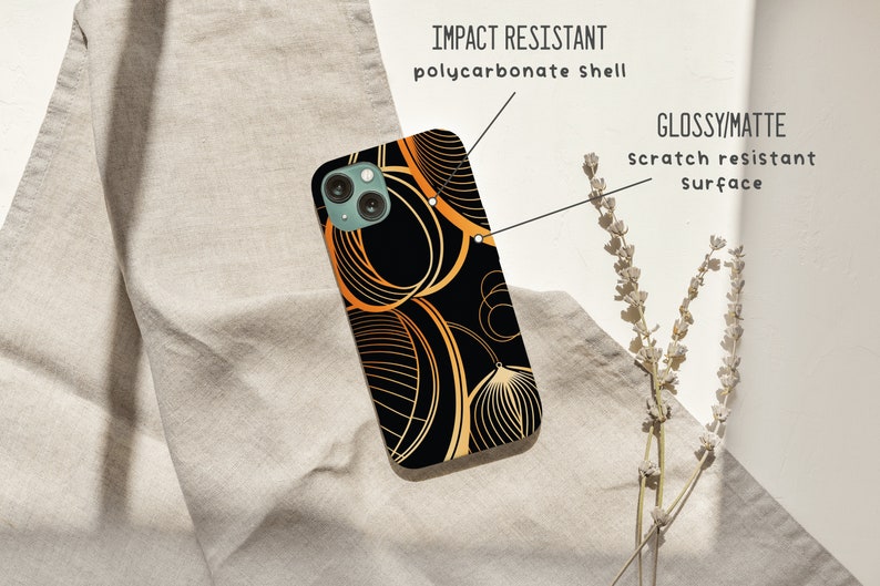 Black Gold Abstract Mangoes Fruit Pattern Phone Case, iPhone 14 13 12 11 X Xr Xs 8 7 Mini Pro ...