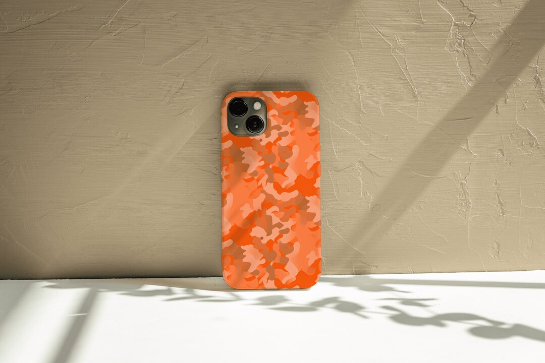 Orange Camo Phone Case, iPhone 14 13 12 11 X Xr Xs 8 7 Mini Pro Max ...