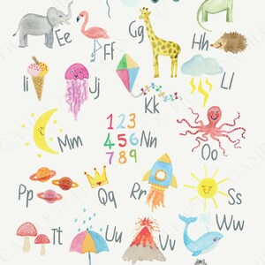 A-Z Alphabet Kids Wall Art | Hand Painted Educational Nursery ABC ...