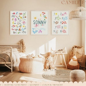 A-Z Alphabet Kids Wall Art | Hand Painted Educational Nursery ABC ...