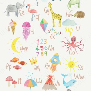 A-Z Alphabet Kids Wall Art | Hand Painted Educational Nursery ABC ...