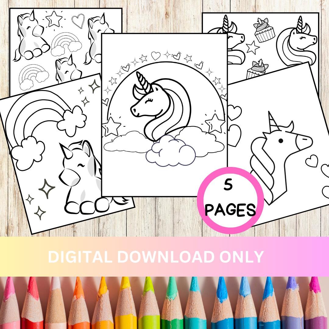 Unicorn Coloring Pages, Educational Prints - Kids Printable Birthday ...