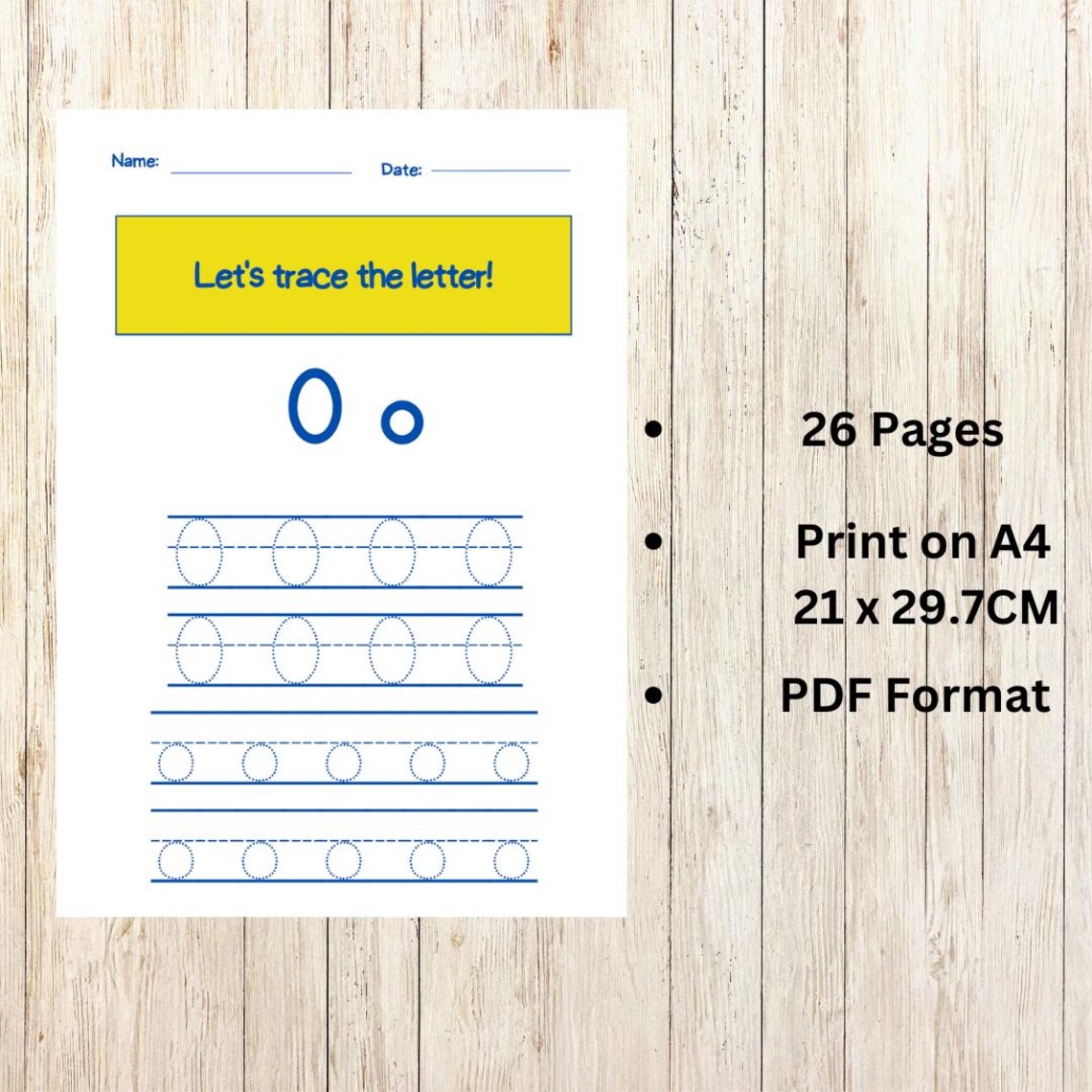 Alphabet Tracing Worksheets, Educational Prints, Printable Uppercase ...