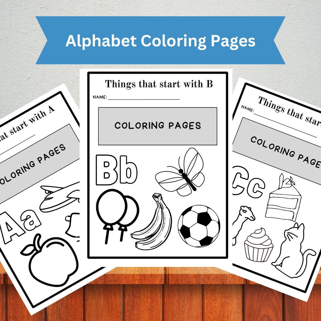 26 Printable Alphabet Coloring Pages Worksheets for Kids. Preschool and ...