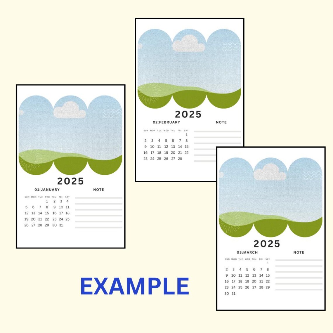 Editable 2025 Photo Calendar Template, Minimalist Desk Calendar ...