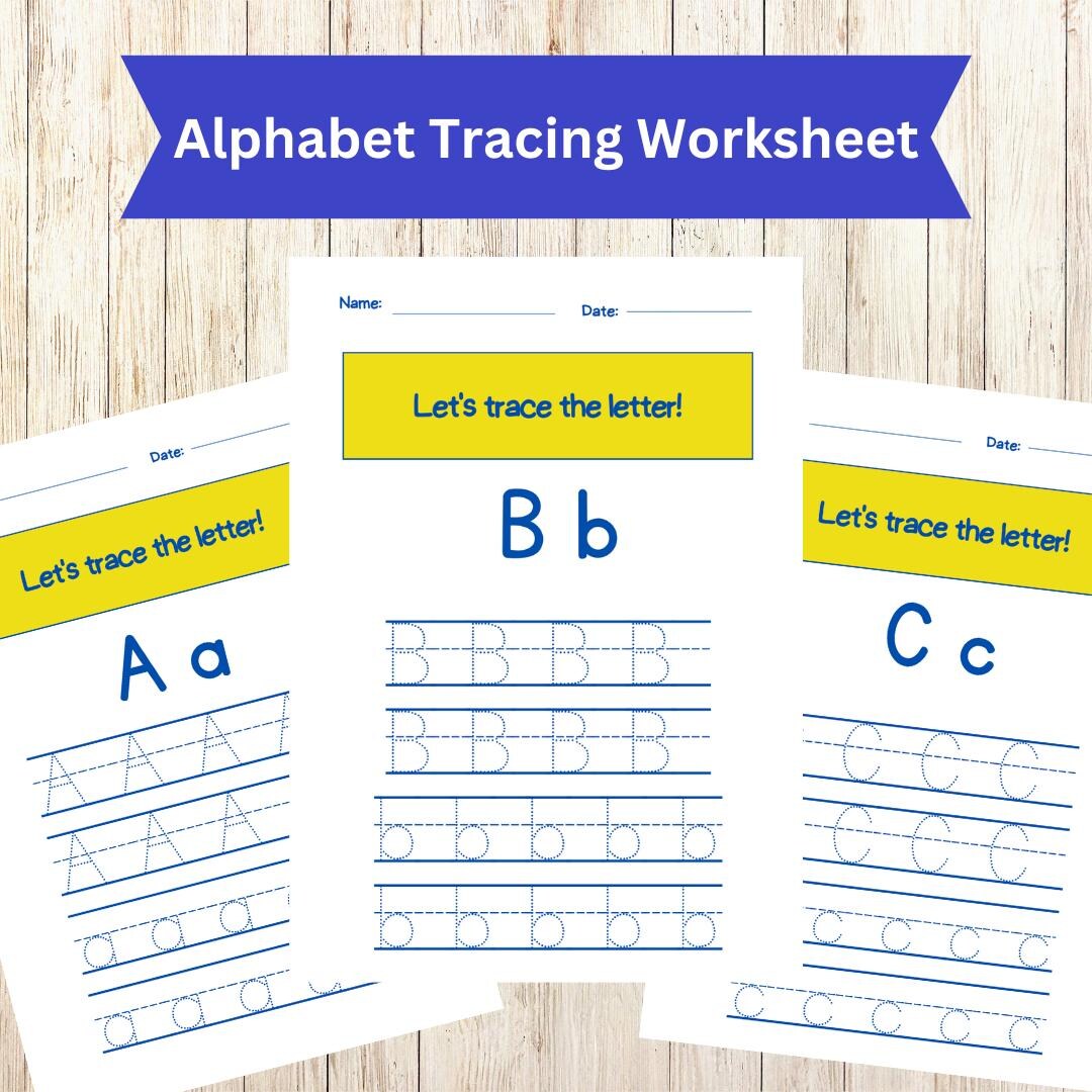 26 Printable Uppercase and Lowercase Alphabet Tracing Worksheets ...