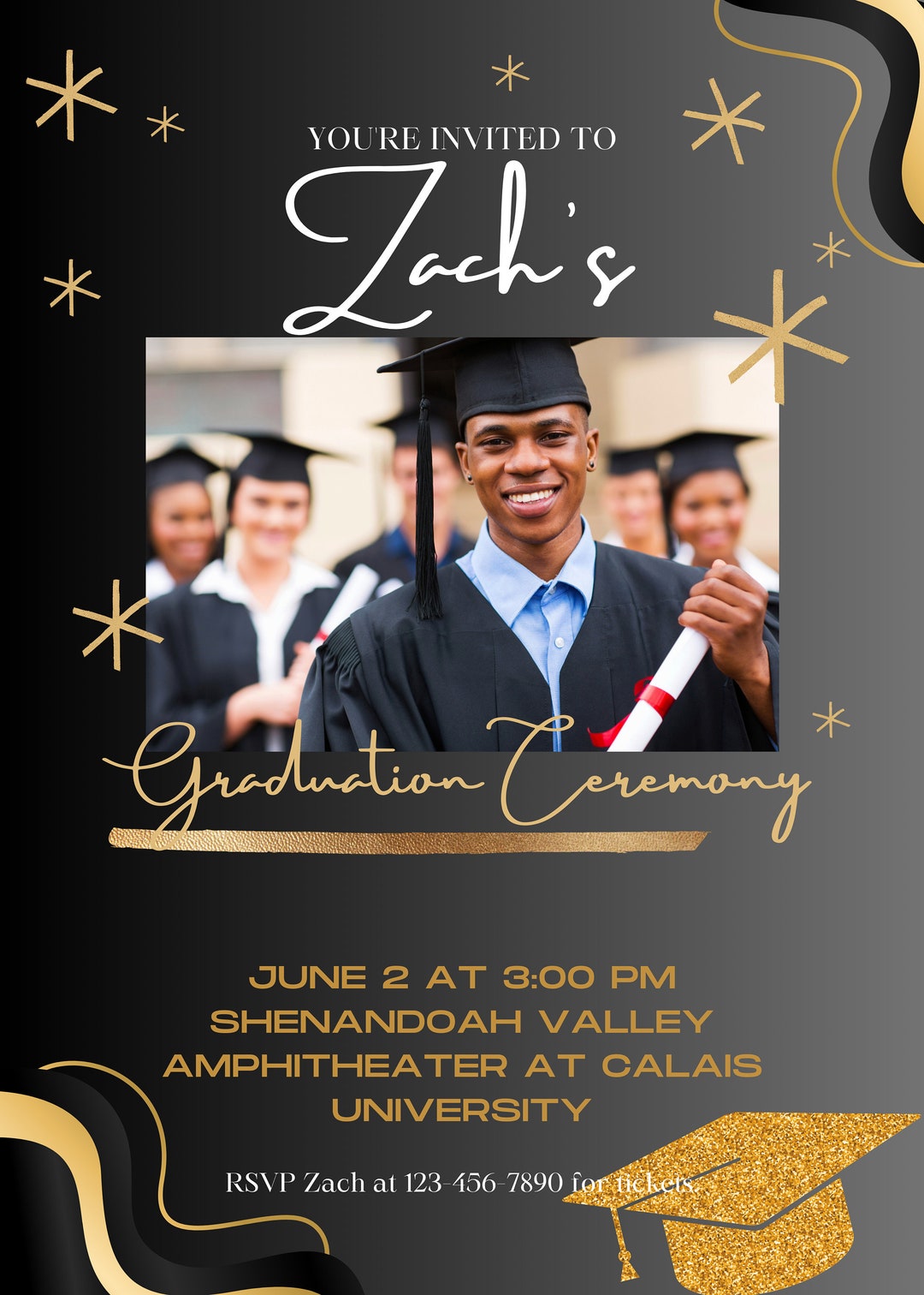 Printable, Editable, Graduation, Party, Invitation, Senior, Graduate ...