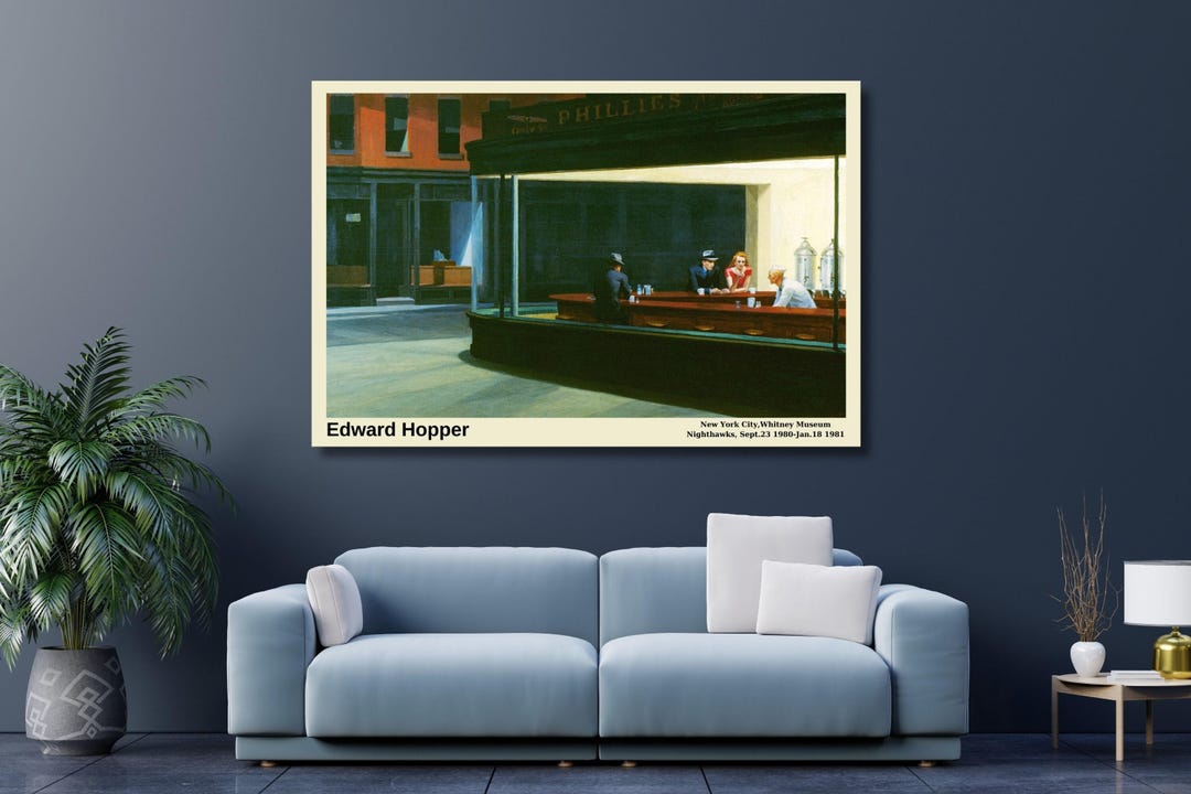Edward Hopper Nighthawks Canvas Wall Art, Edward Hopper Nighthawks ...