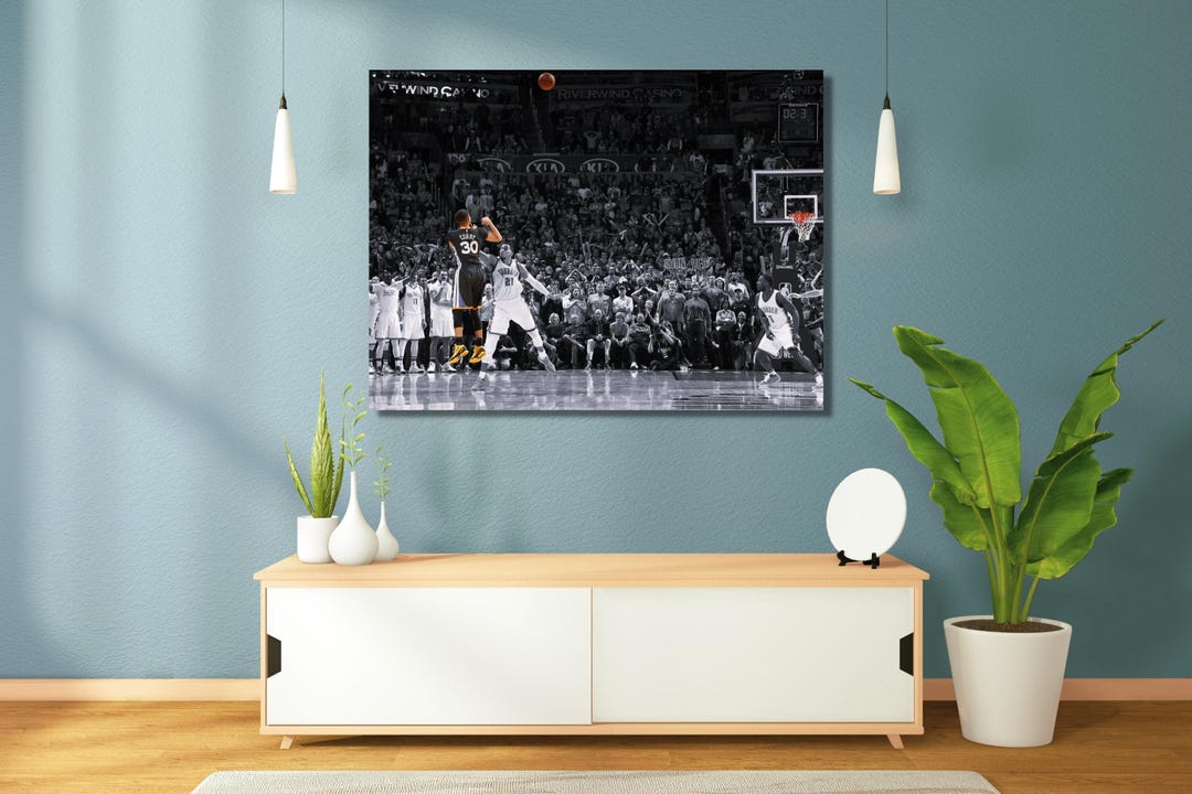 Stephan Curry Last Shot Poster Canvas Wall Art,stephan Curry Print Art ...