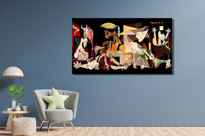 Guernica by Pablo Picasso Canvas Wall Art, Guernica Colored Painting ...