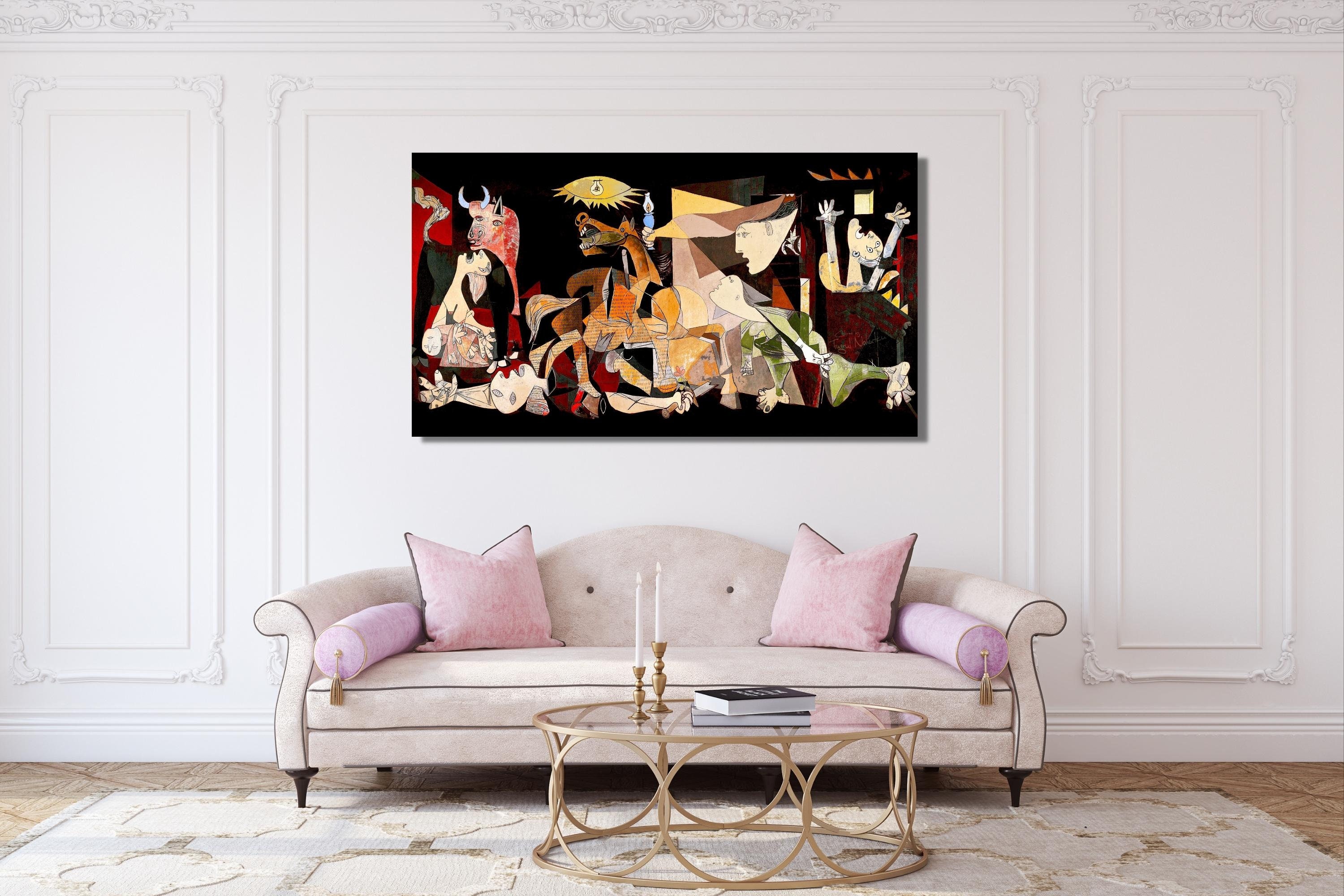 Guernica by Pablo Picasso Canvas Wall Art, Guernica Colored Painting ...