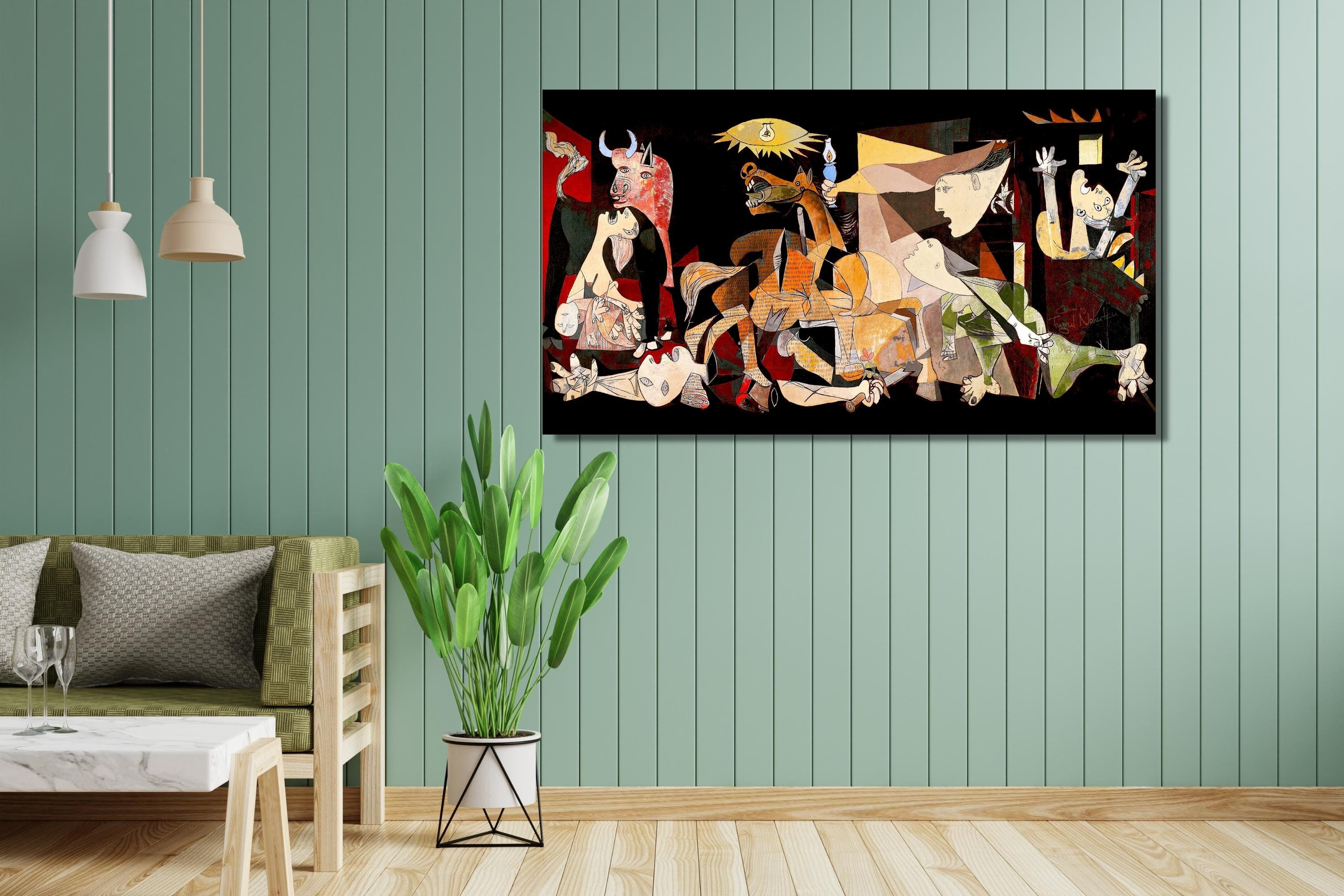 Guernica by Pablo Picasso Canvas Wall Art, Guernica Colored Painting ...