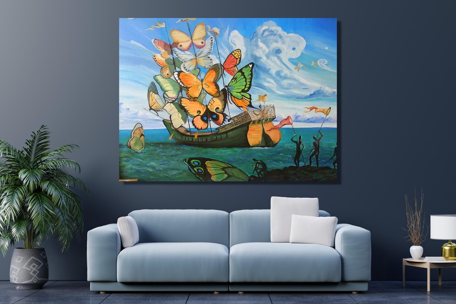 Salvador Dali Ship With Butterfly Sails Canvas Art, Dali Canvas ...