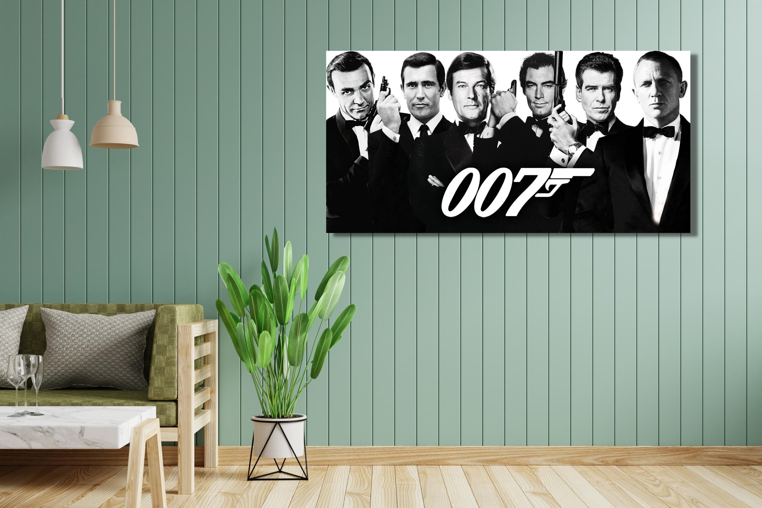 James Bonds Posters, All James Bond Actor Together,james Bond Canvas ...