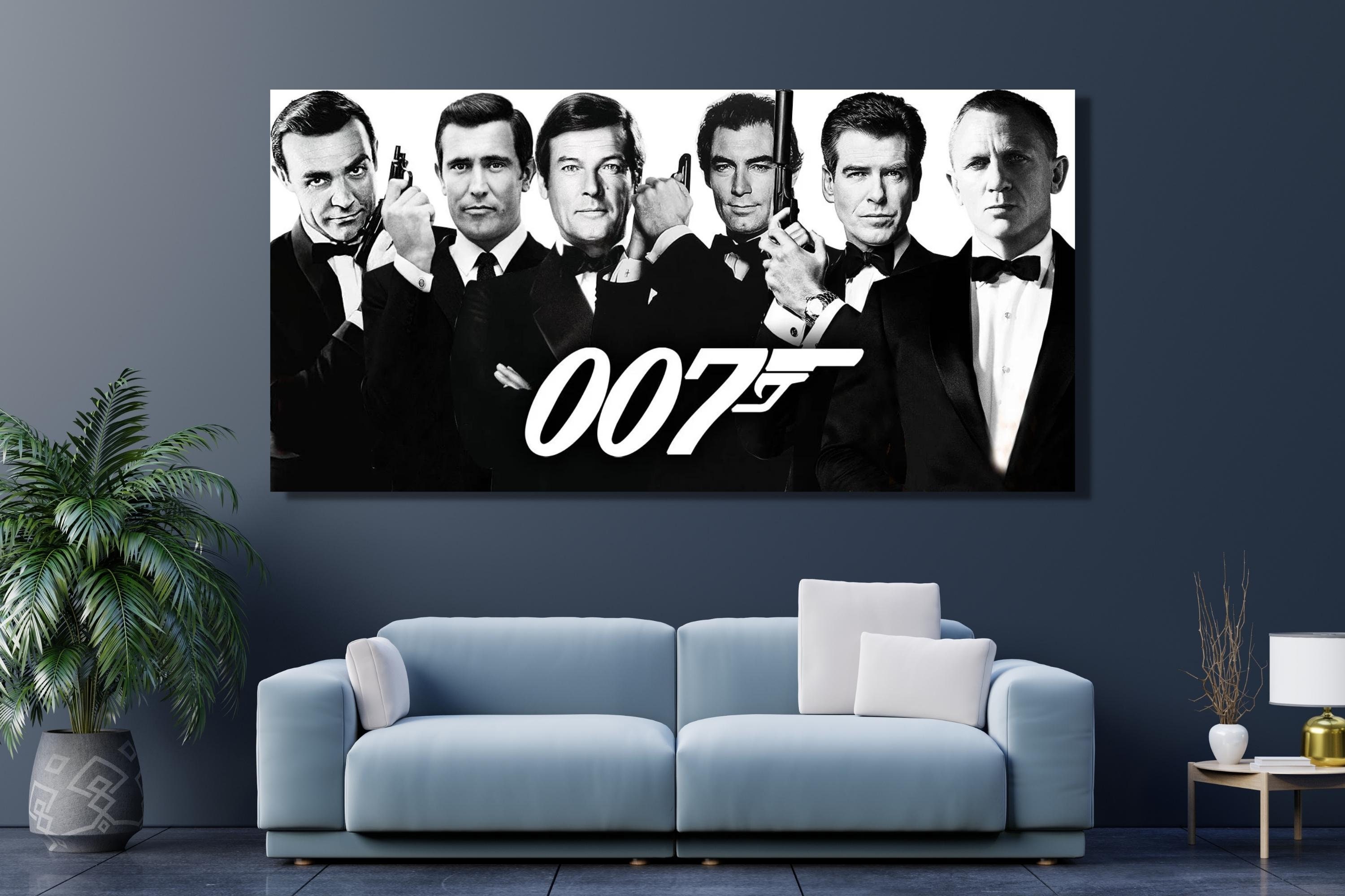 James Bonds Posters, All James Bond Actor Together,james Bond Canvas ...