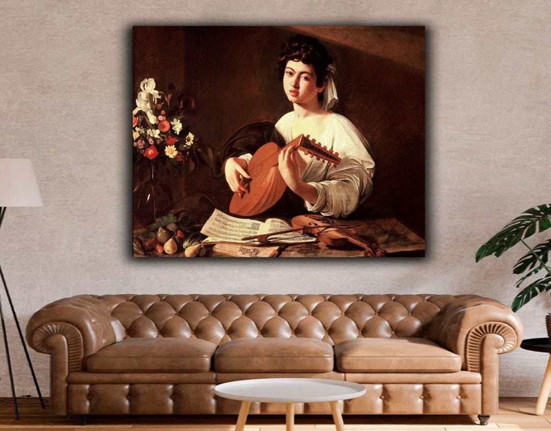 Caravaggio the Lute Player 1600 Canvas Print Wall Art,caravaggio Poster ...