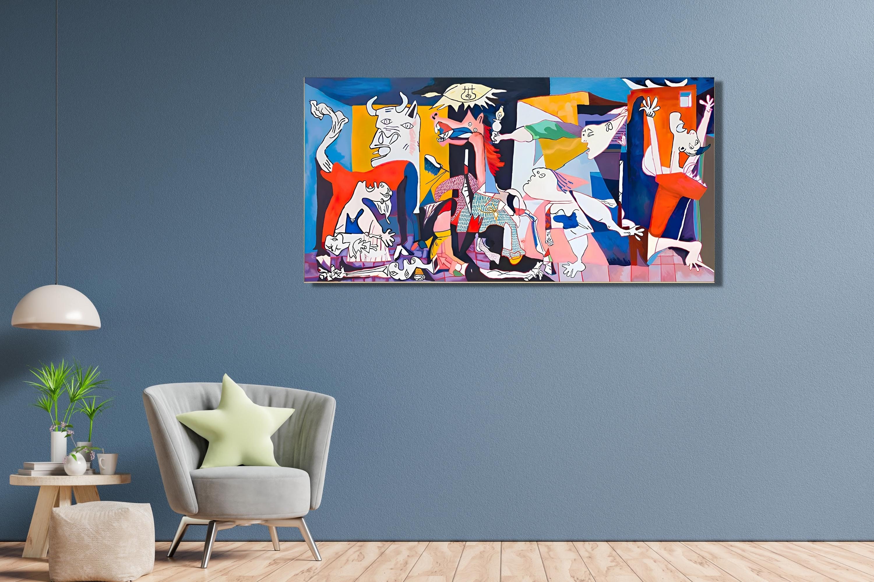 Guernica by Pablo Picasso Canvas Wall Art, Guernica Colored Painting ...