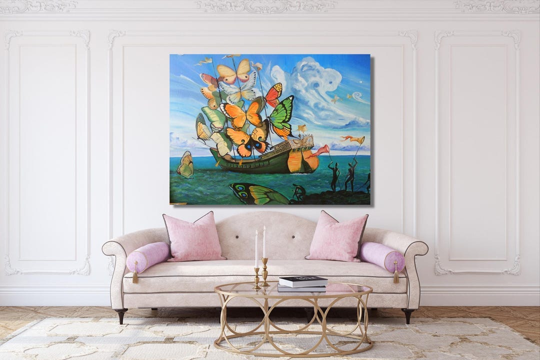 Salvador Dali - Ship With Butterfly Sails Canvas Art, Dali Canvas ...