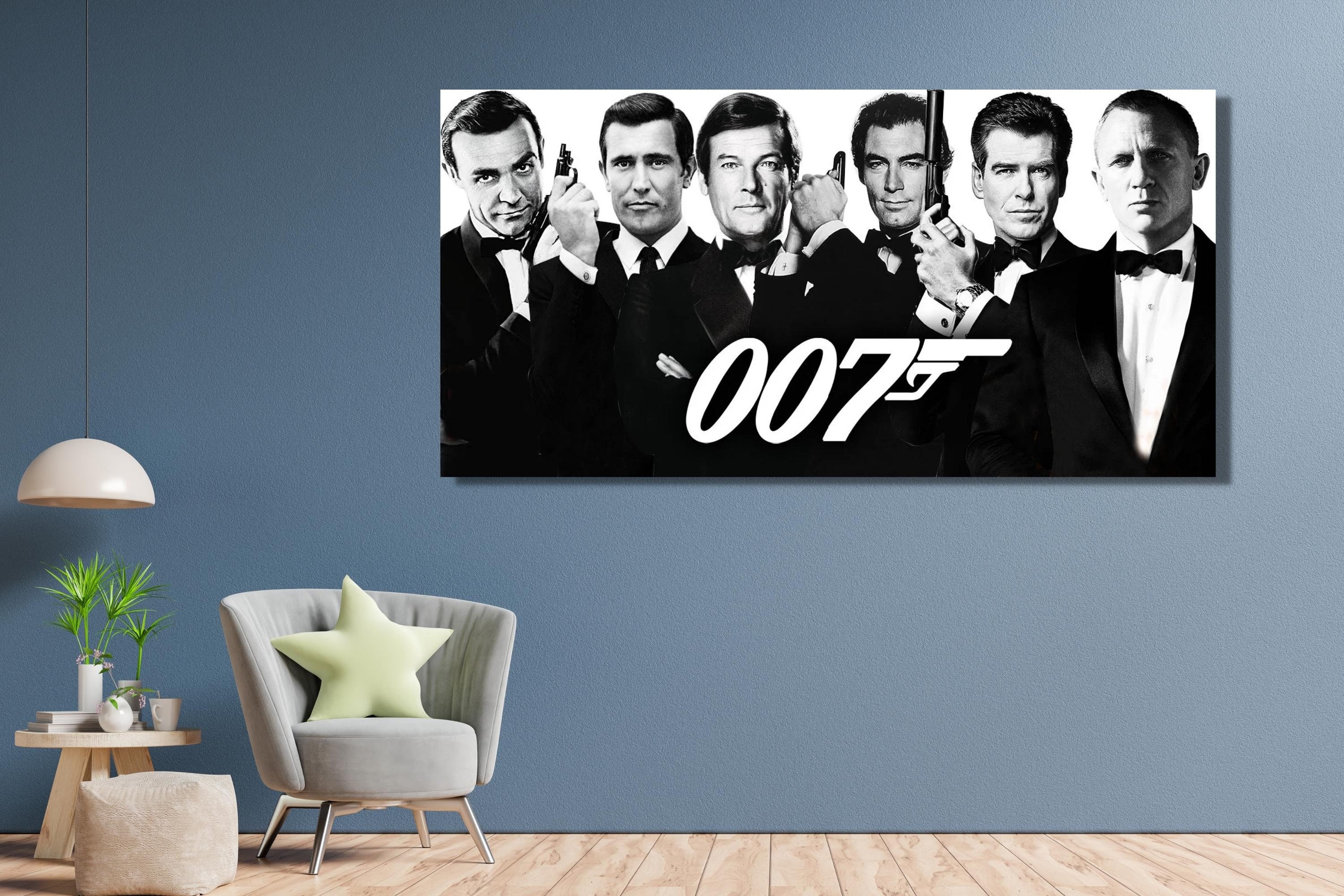 James Bonds Posters, All James Bond Actor Together,james Bond Canvas ...
