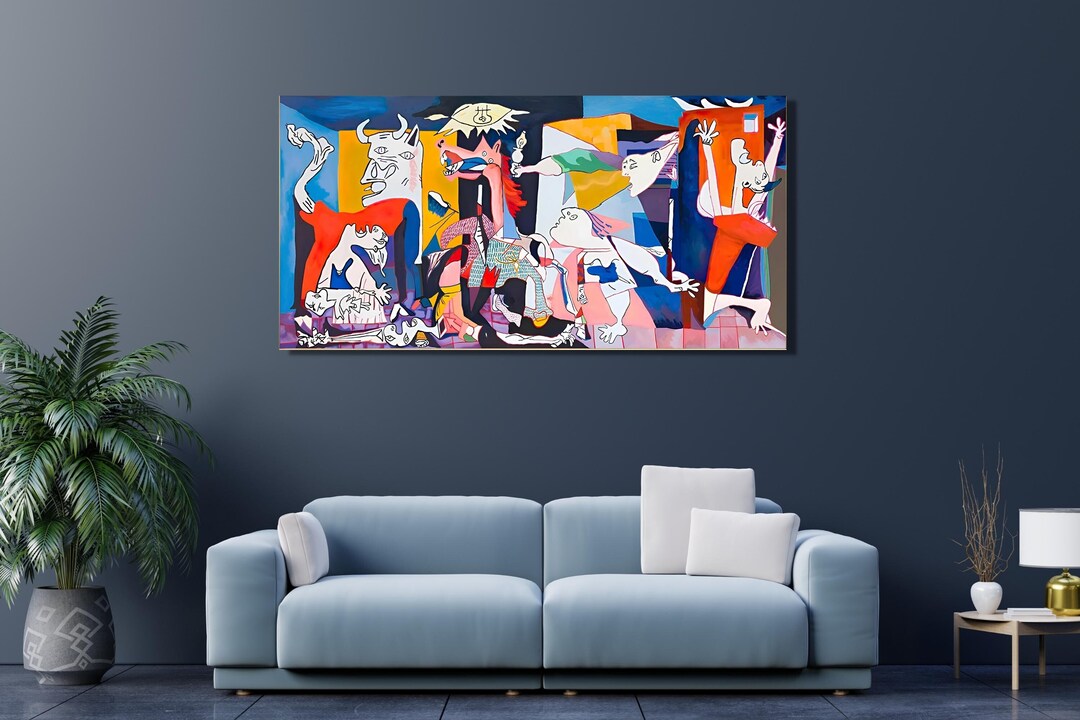Guernica by Pablo Picasso Canvas Wall Art, Guernica Colored Painting ...
