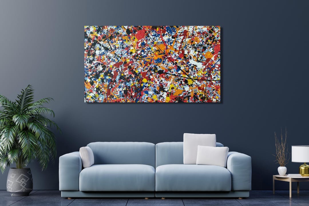 Jackson Pollock Print, Extra Large Canvas Wall Art Pollock Canvas Wall ...