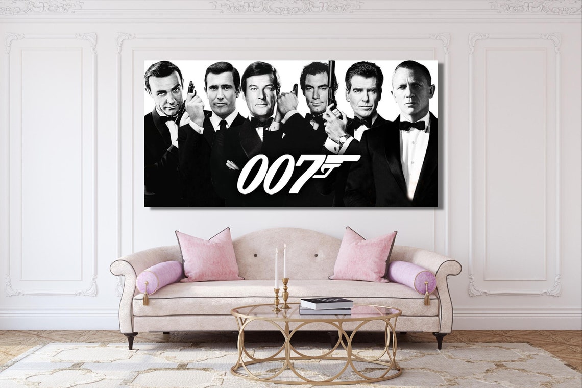 James Bonds Posters, All James Bond Actor Together,james Bond Canvas ...