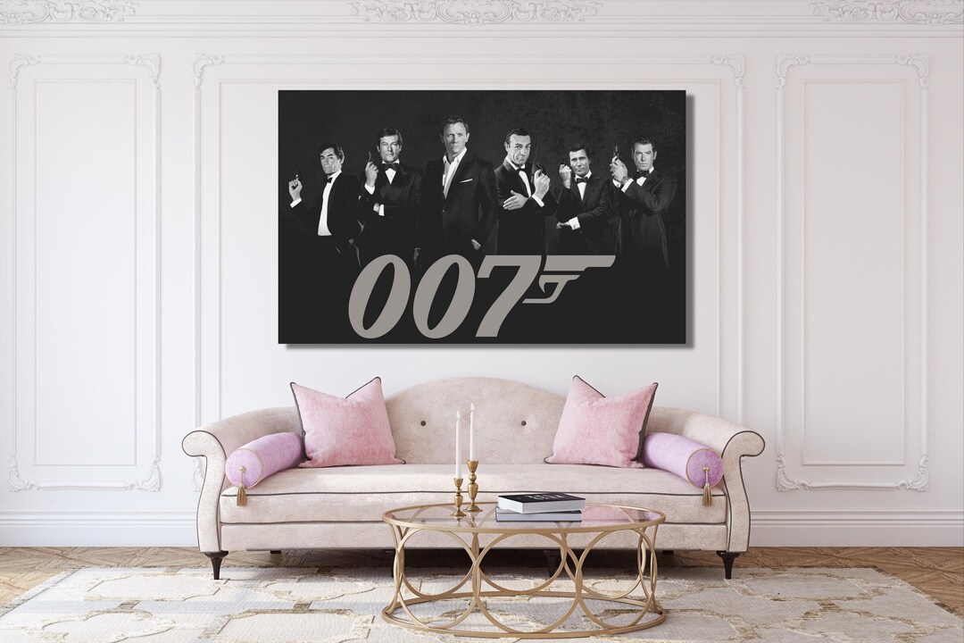 James Bonds Posters, All James Bond Actor Together,james Bond Canvas ...