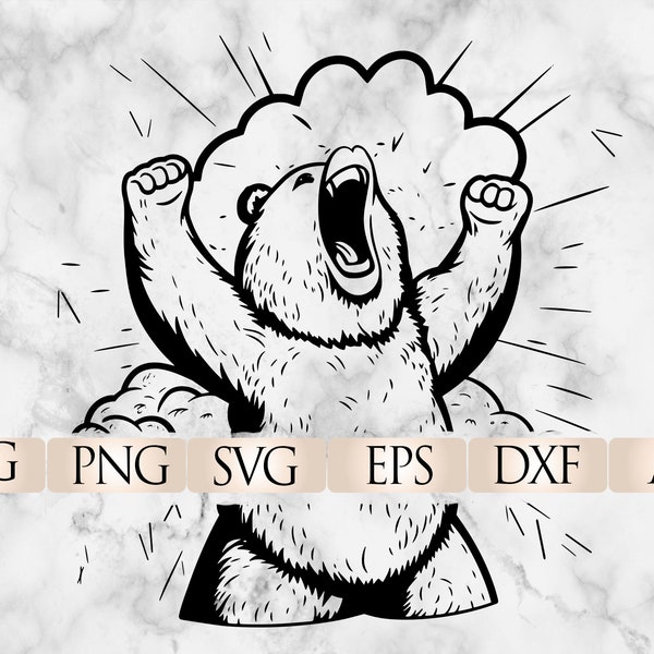Roaring Bear Svg - Etsy
