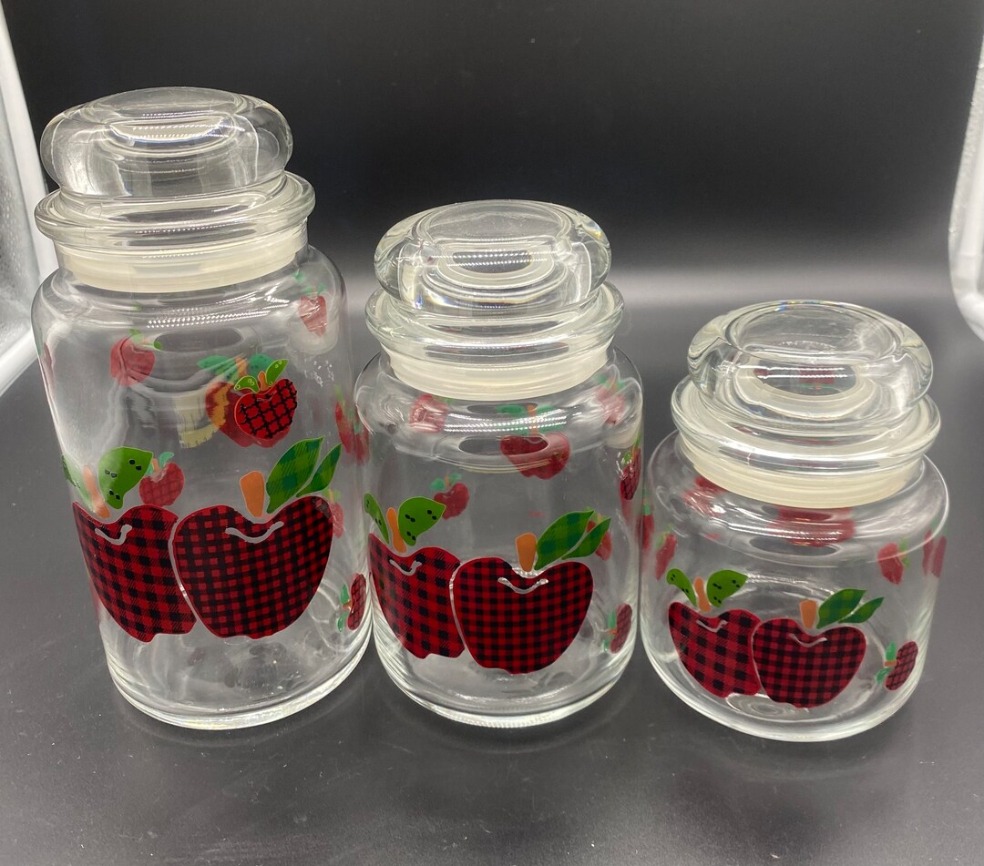 Vintage Applejack by International Storage Jar Canister Set - Etsy