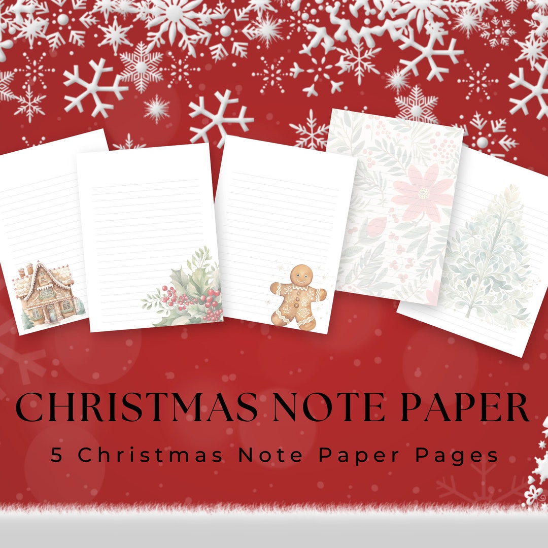 Christmas Writing Paper Christmas Digital Paper Winter Stationery ...