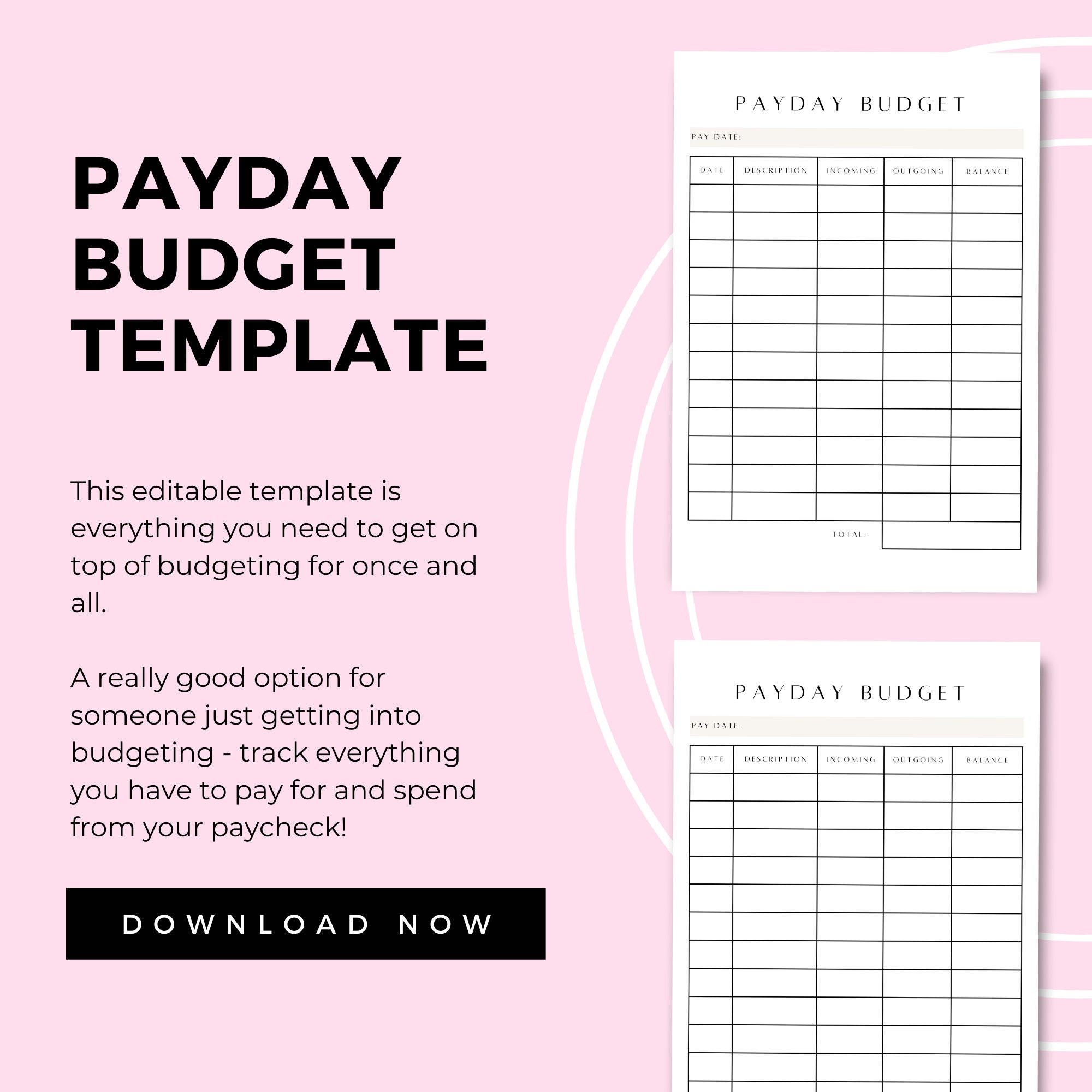 Payday Budget Template Income Printable Zero-based Budget - Etsy