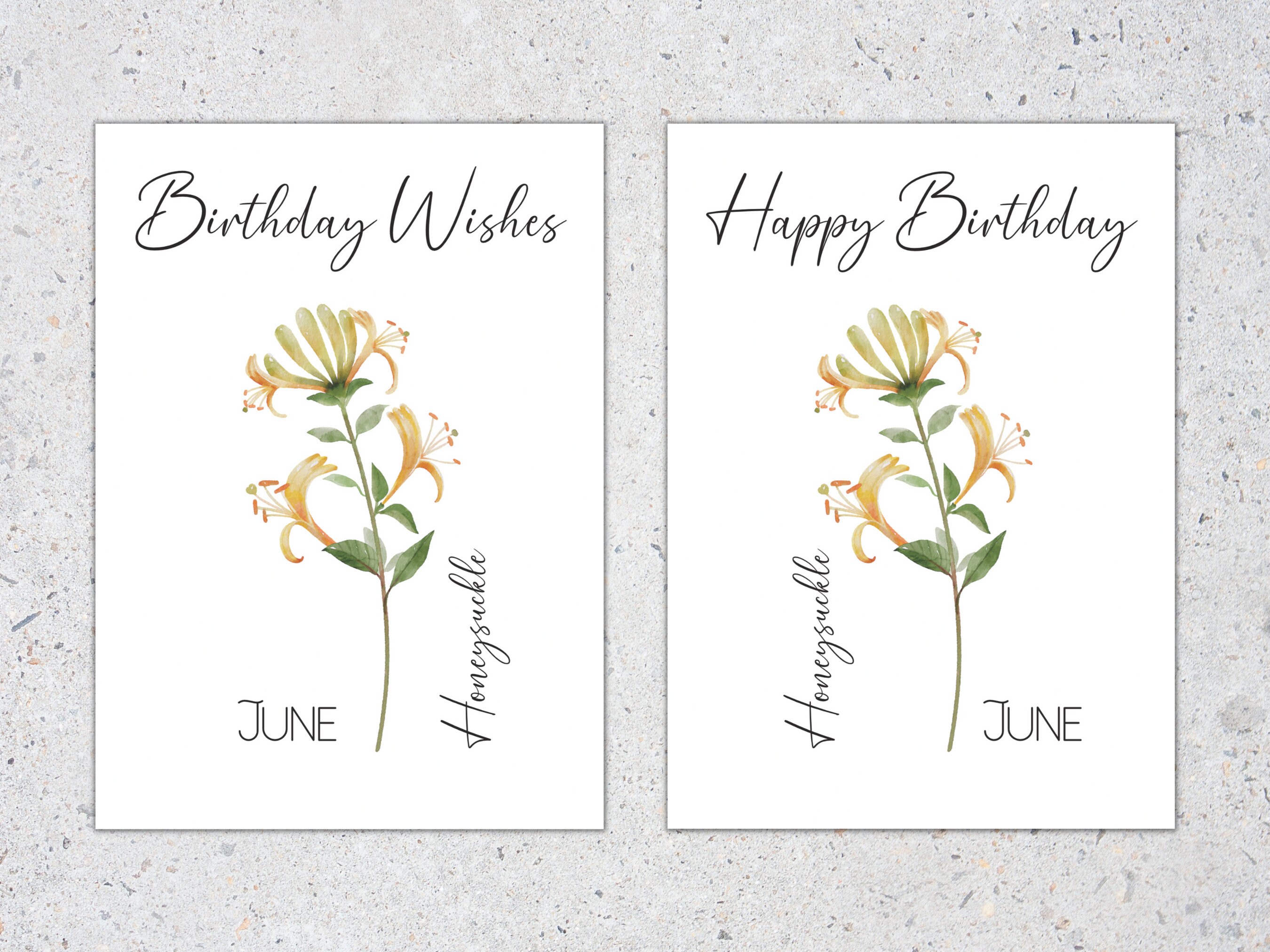June Birth Month Printable Greeting Card, Birthday Flower Cards, Blank ...