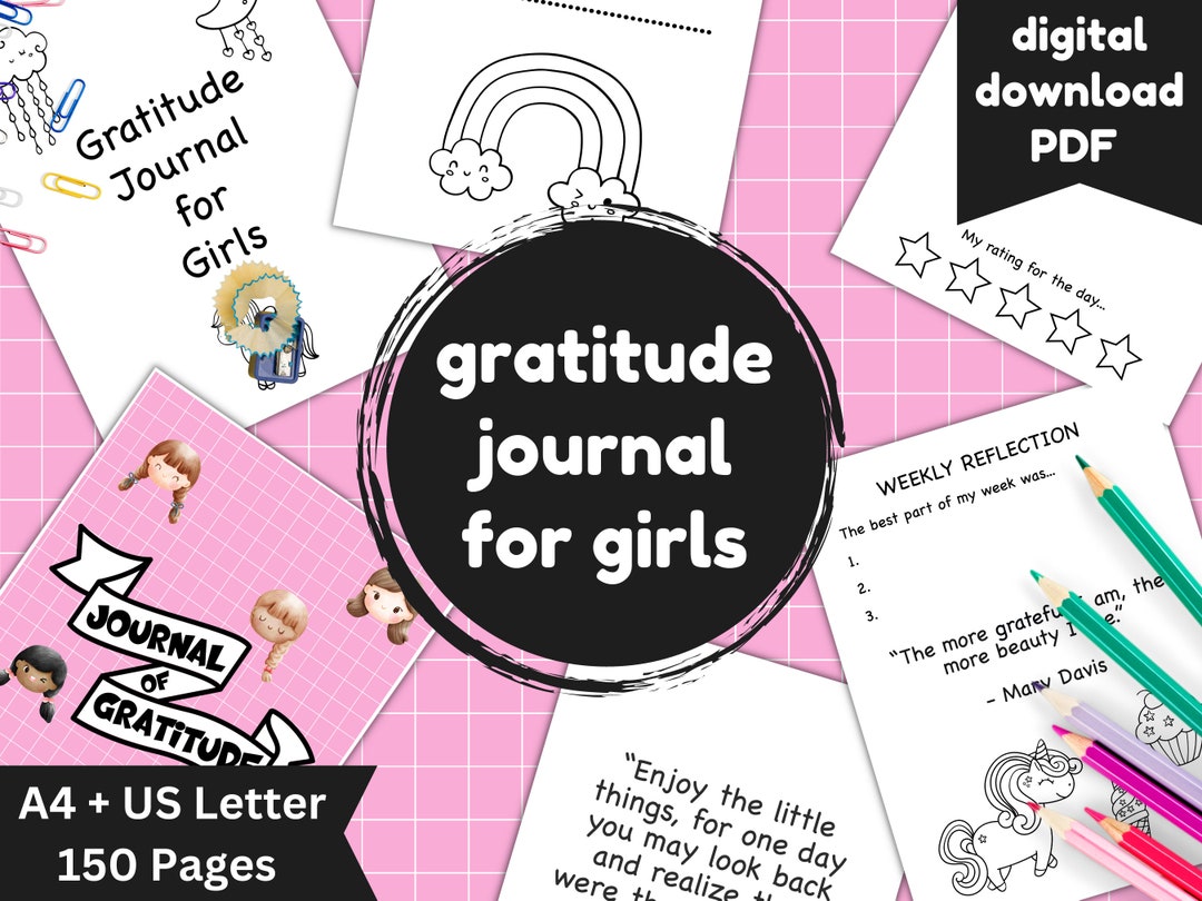 Printable Girls Gratitude Journal Printable Writing Worksheets ...
