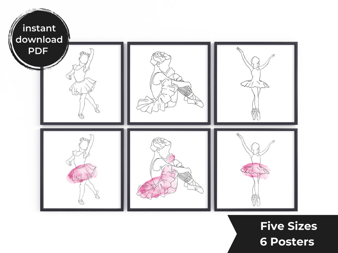 Ballerina Line Art Printable Nursery Wall Art One Line Wall Art ...