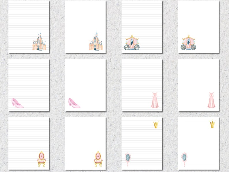 Fairytale Princess Paper Stationery Set | Printable Notepaper | Digital ...