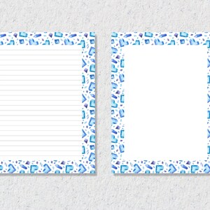 Crystal Gems Paper Printable Stationery Set Jewels Notepaper Digital ...