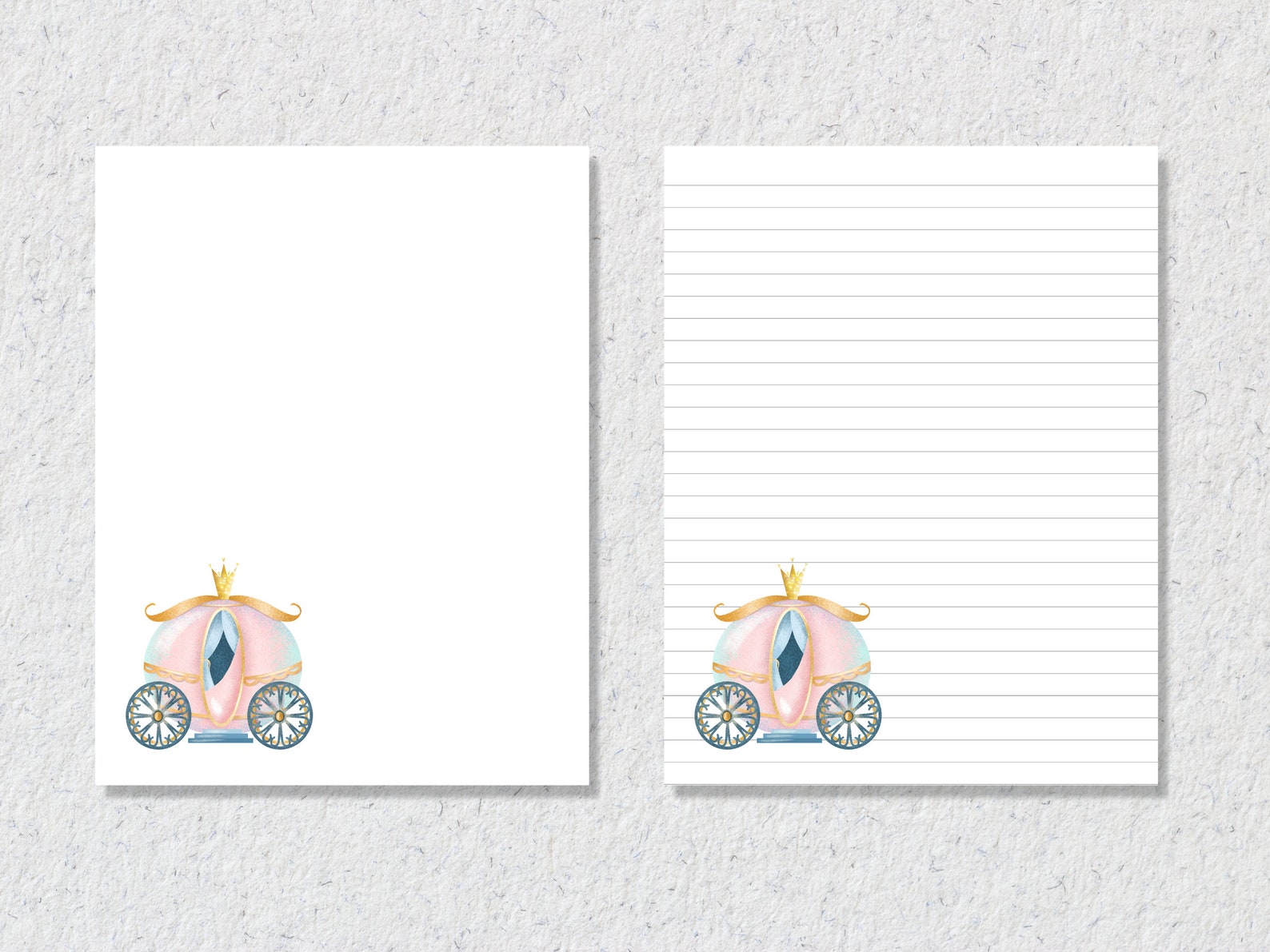 Fairytale Princess Paper Stationery Set | Printable Notepaper | Digital ...