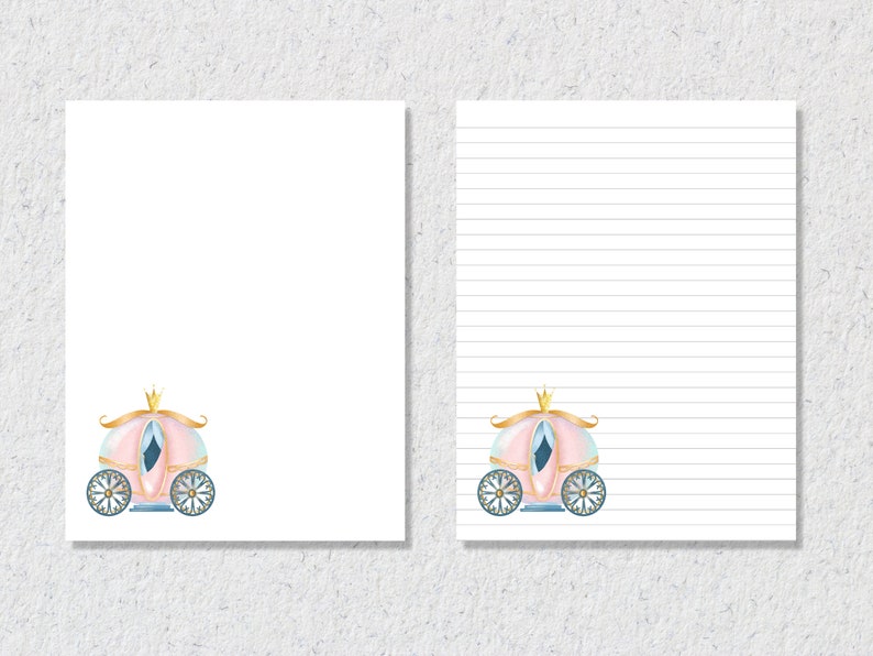 Fairytale Princess Paper Stationery Set | Printable Notepaper | Digital ...