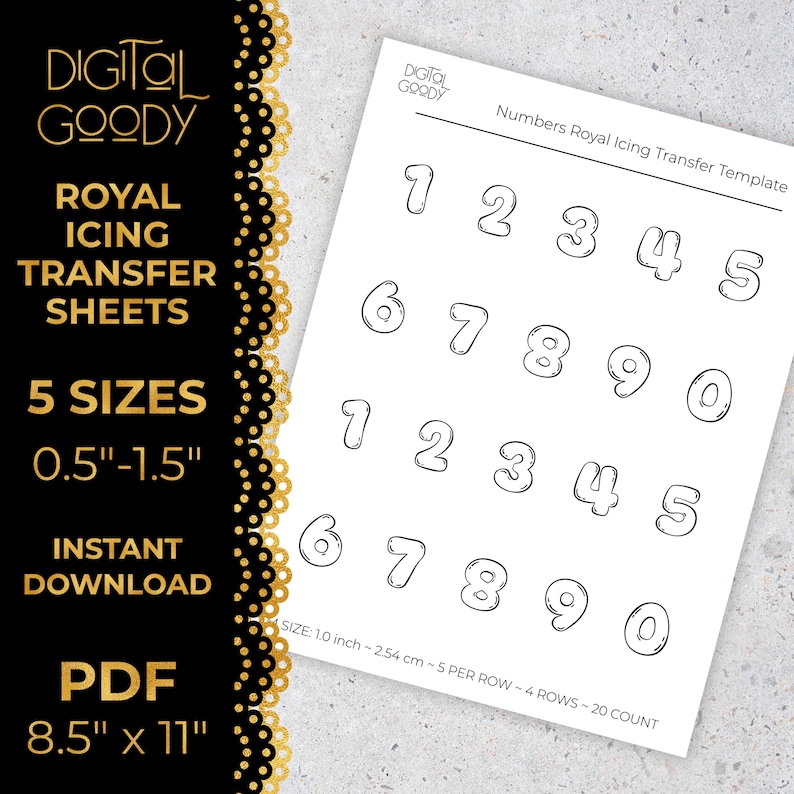Numbers Royal Icing Transfer Sheets Printable Balloon Number Template ...