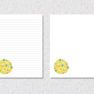 Tropical Fruit Paper Stationery Set | Fruity Printable Notepaper ...