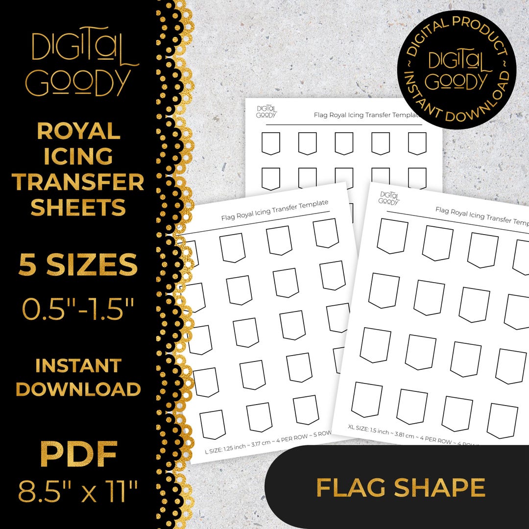 Banner Shape Royal Icing Transfer Sheets – Printable Template Bundle ...