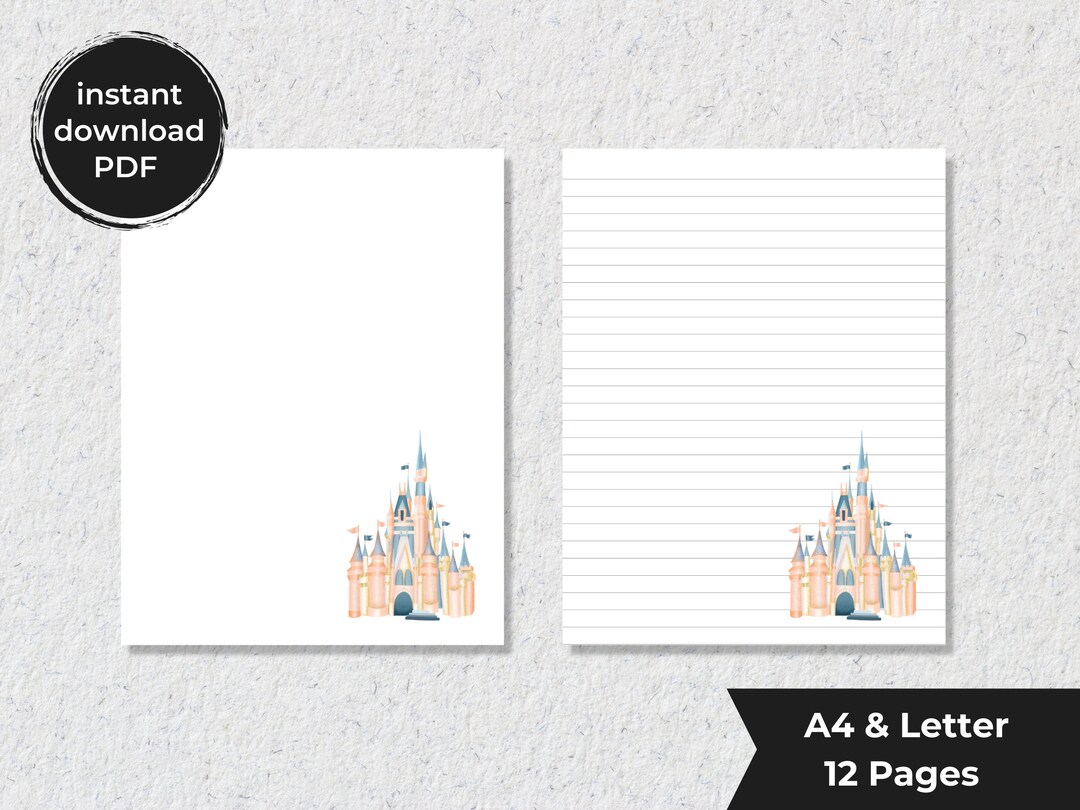 Fairytale Princess Paper Stationery Set | Printable Notepaper | Digital ...