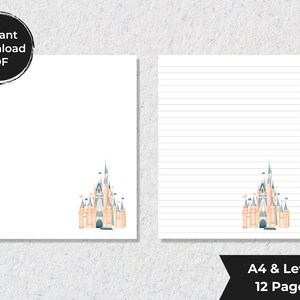Fairytale Princess Paper Stationery Set | Printable Notepaper | Digital ...