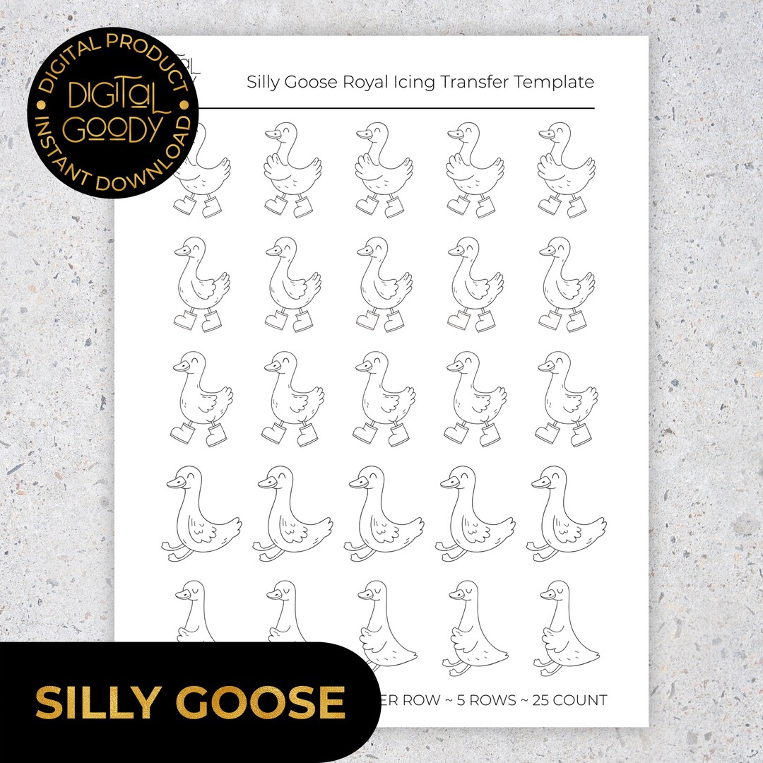 Silly Goose Royal Icing Transfer Sheets Printable Geese Template Bundle ...