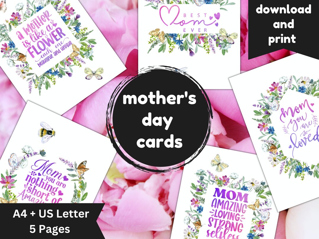 Mother's Day Printable Flower Card | Floral Card | Personalized Gift ...