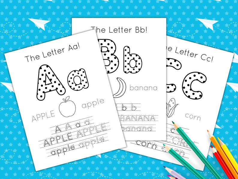 Printable Tracing Alphabet Workbook Preschool Printable - Etsy