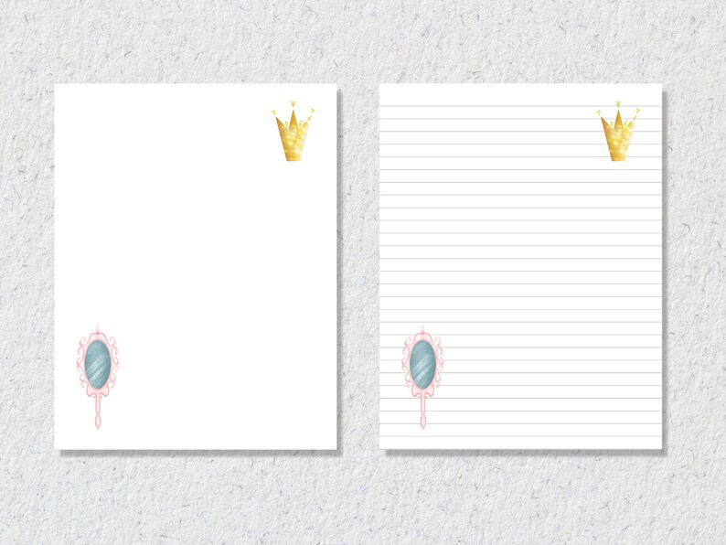 Fairytale Princess Paper Stationery Set | Printable Notepaper | Digital ...