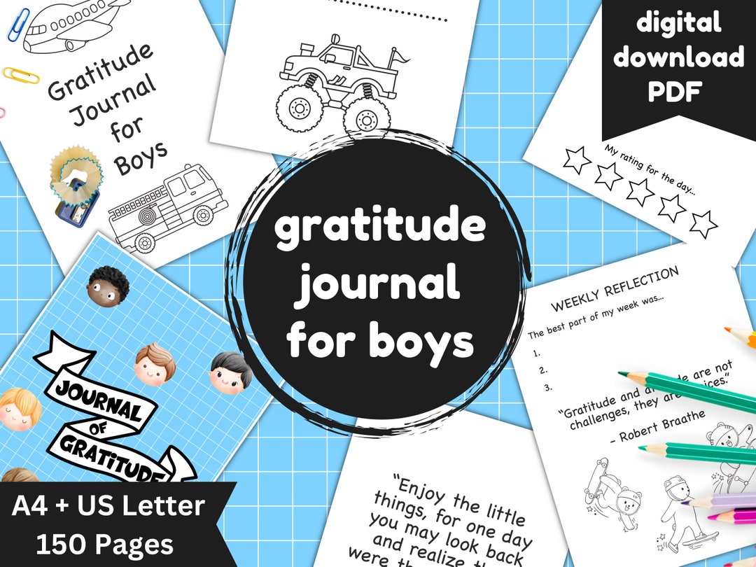 Printable Boys Gratitude Journal Printable Writing Worksheets Printable ...