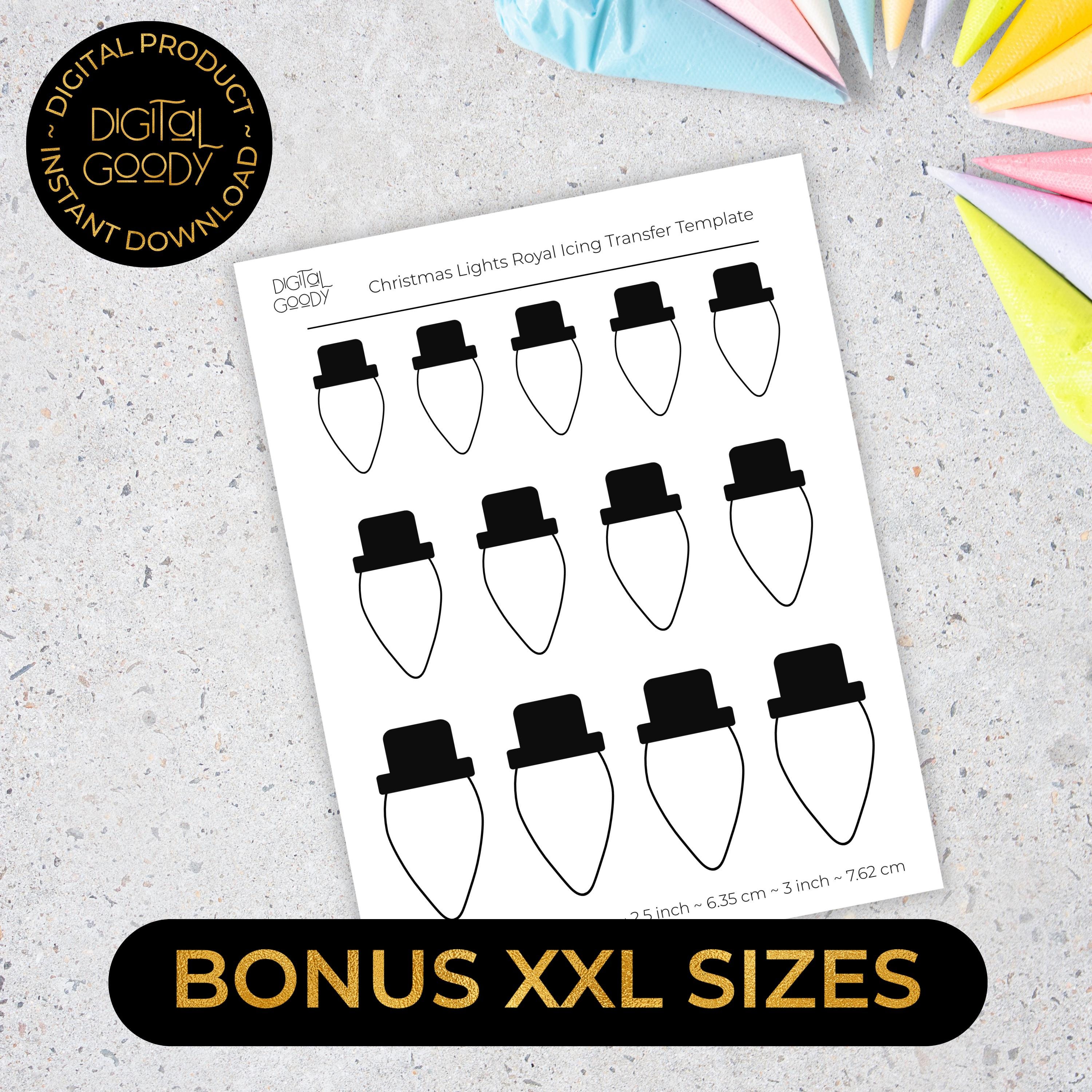 Lightbulb Royal Icing Transfer Sheets Printable Christmas Lights Icing ...
